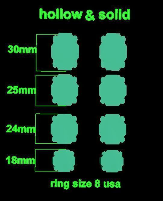 signet ring hollow and solid 8 pieces model50 3D model 3D printable ...