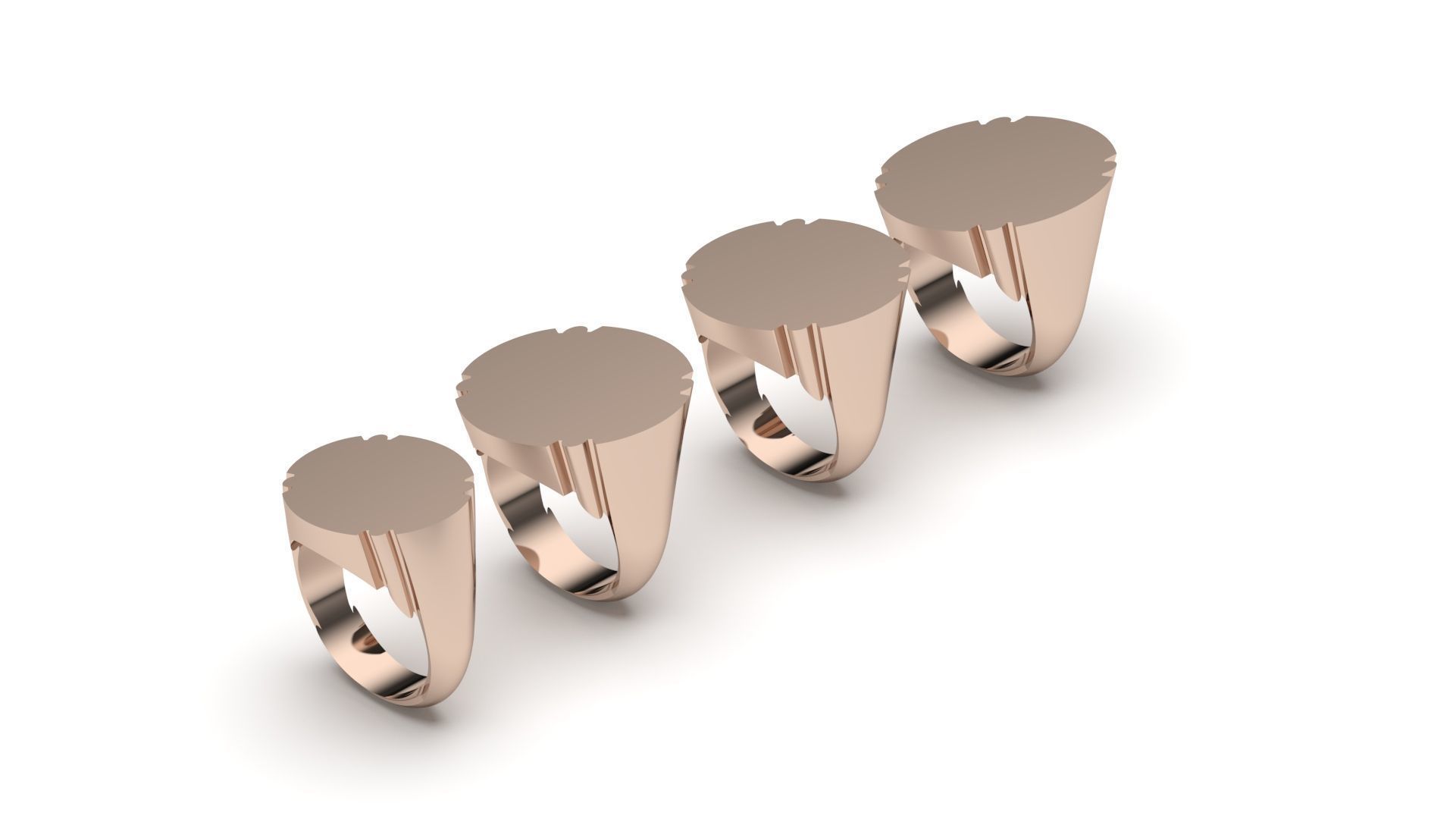 signet ring hollow and solid 8 pieces model52 3D model 3D printable ...