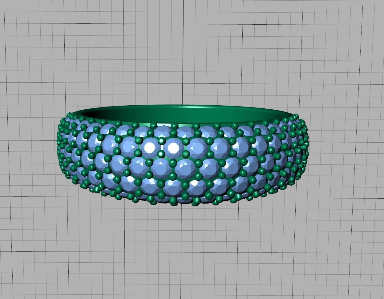 Dome Shaped Diamond Pave Ring 6mm wide 3dmodel 3D model 3D printable | CGTrader