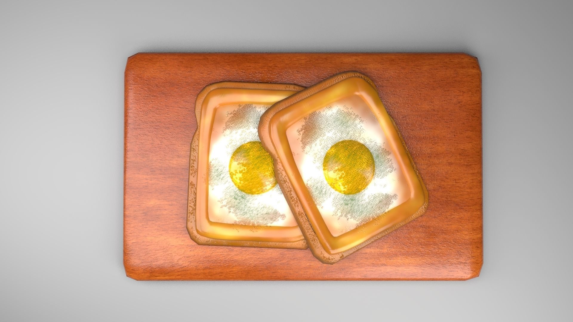 3D model Egg Toast VR / AR / low-poly | CGTrader
