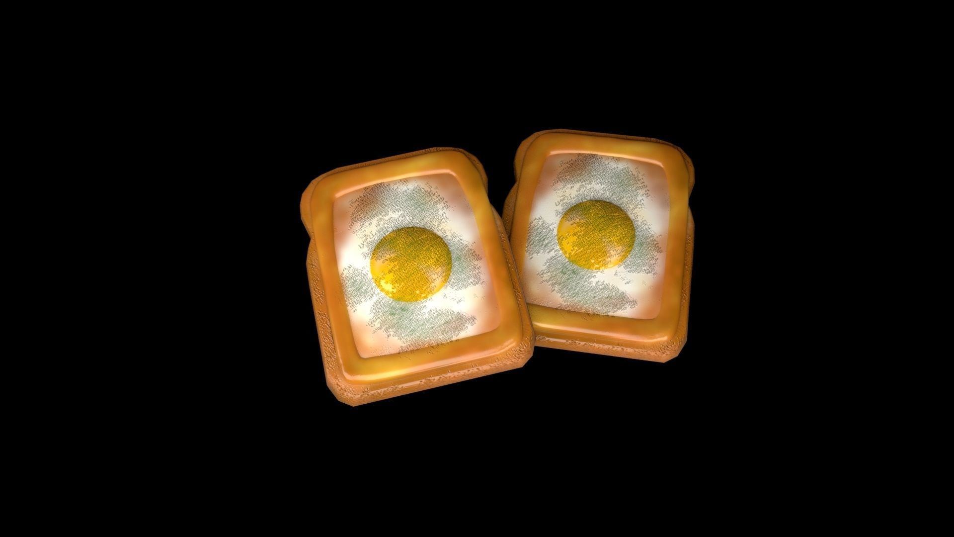 3D model Egg Toast VR / AR / low-poly | CGTrader