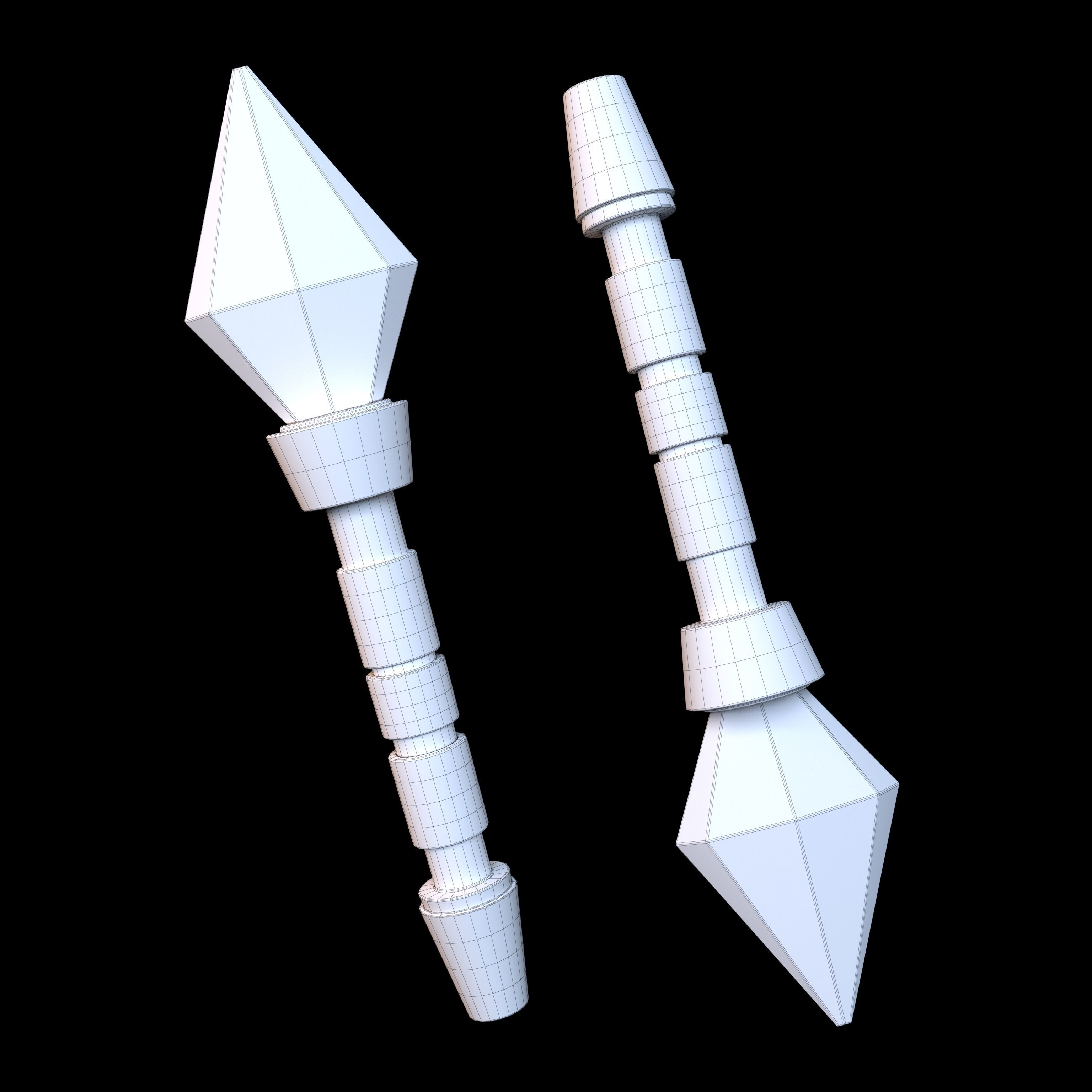 3D model Stylized Stone Dagger primitive stone lowpoly melee weapon ...