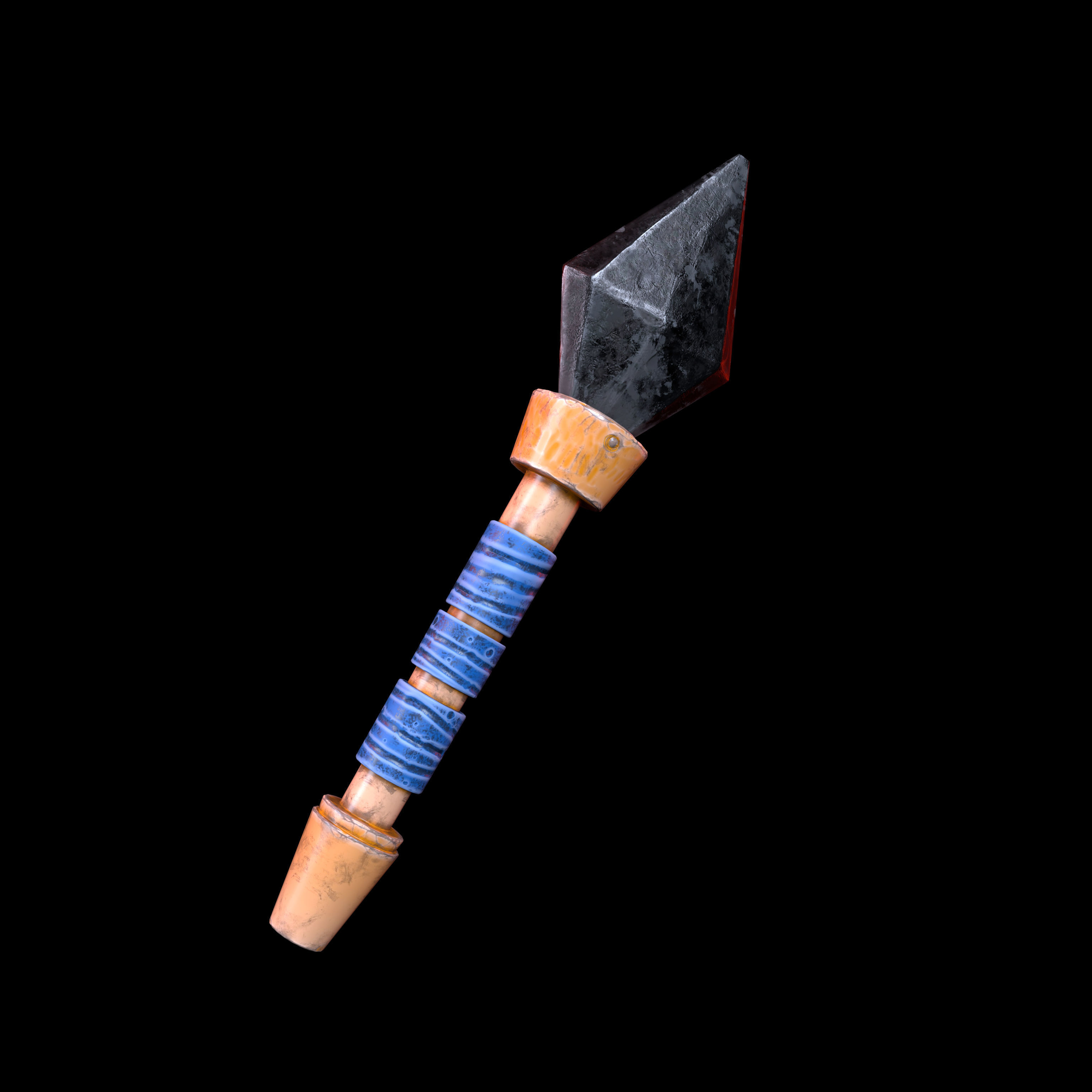 3D model Stylized Stone Dagger primitive stone lowpoly melee weapon ...
