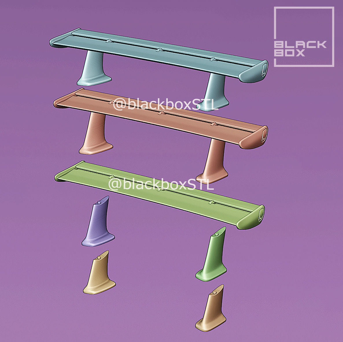 GTR R34 Tall and Mid Rear wing 1-24th 3D model 3D printable | CGTrader