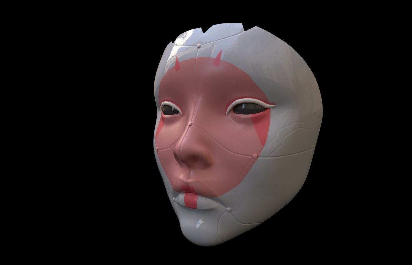 Geisha Mask Ghost in the shell mask 3d digital download 3D model 3D ...