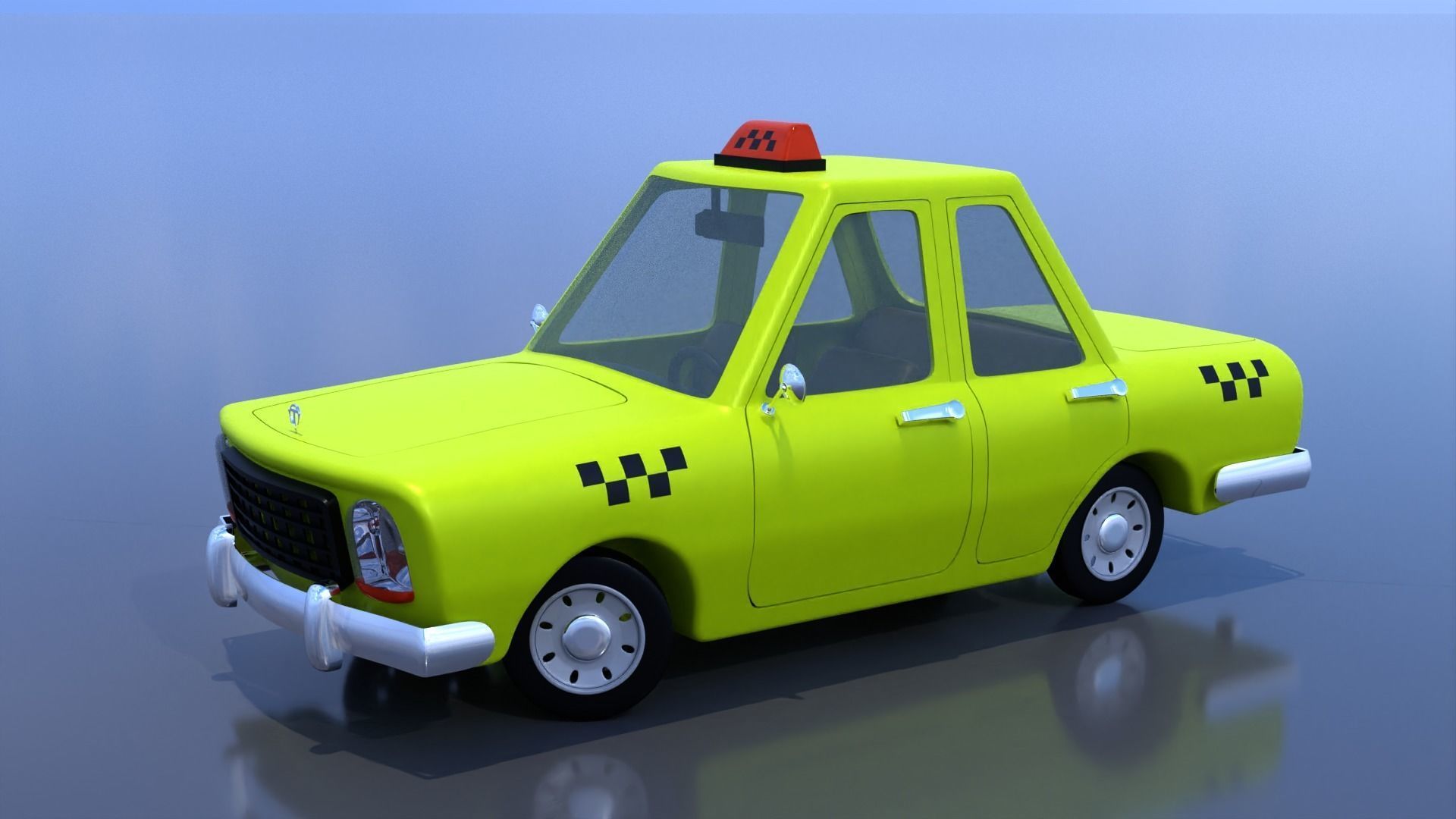 cartoon taxi 3D model animated | CGTrader