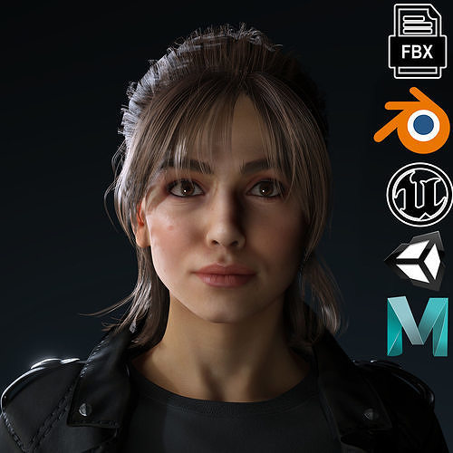 Amber Free High-Poly 3D model free VR / AR / low-poly 3D model animated ...