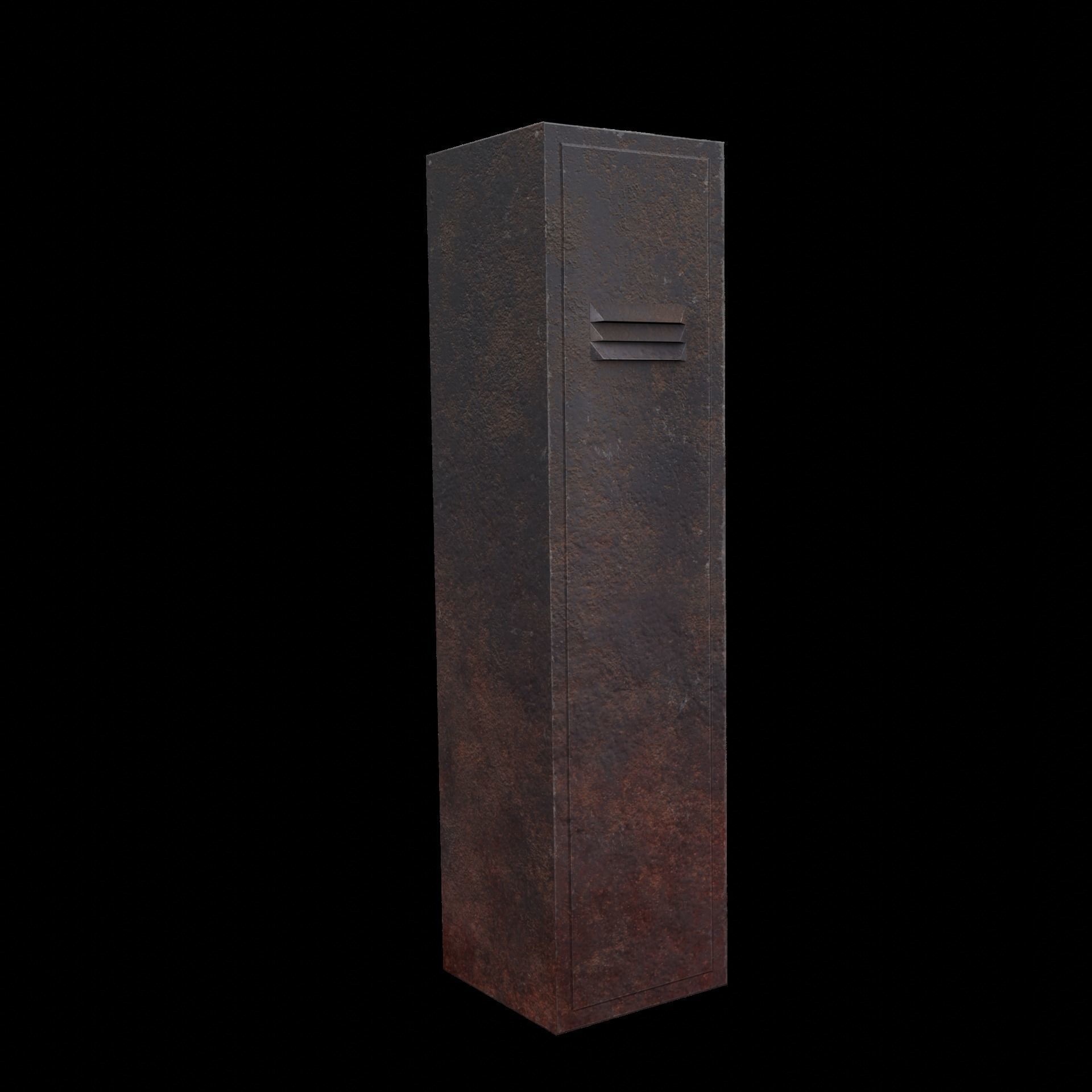 3D model Low poly PBR rust school locker game asset VR / AR / low-poly ...
