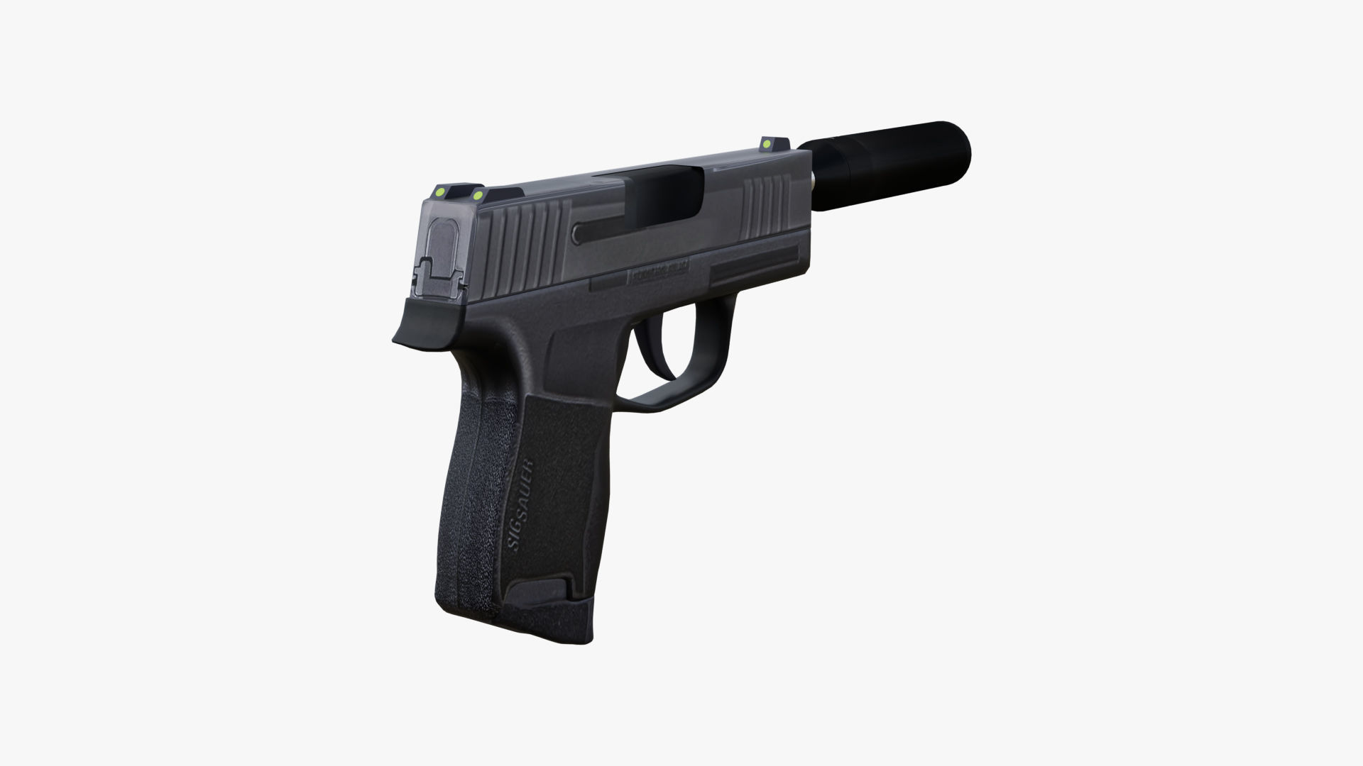 3D model Silenced Pistol P365 VR / AR / low-poly | CGTrader