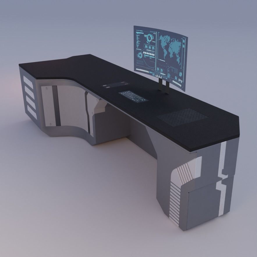 SCI-FI Desk free VR / AR / low-poly 3D model | CGTrader