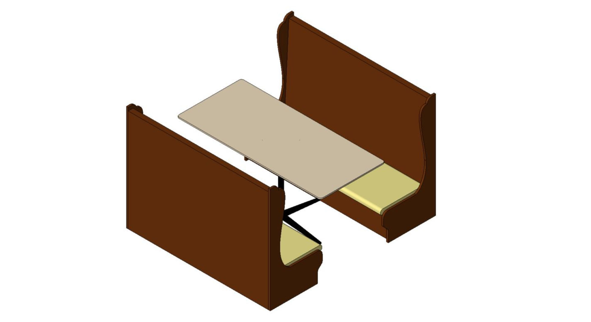 Restaurant Furniture Parametric Booth 3D model | CGTrader
