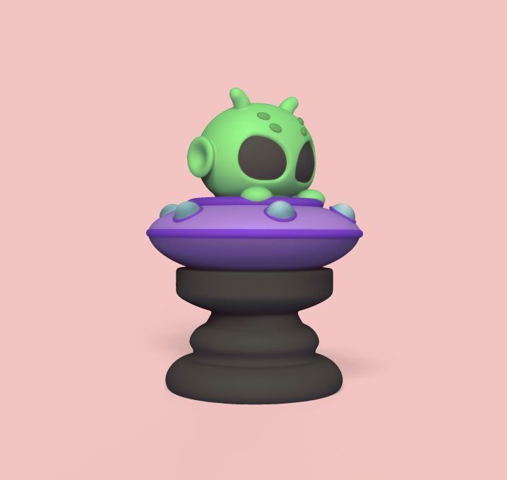 Space Chess - Alien UFO - Knight 3D model 3D printable | CGTrader