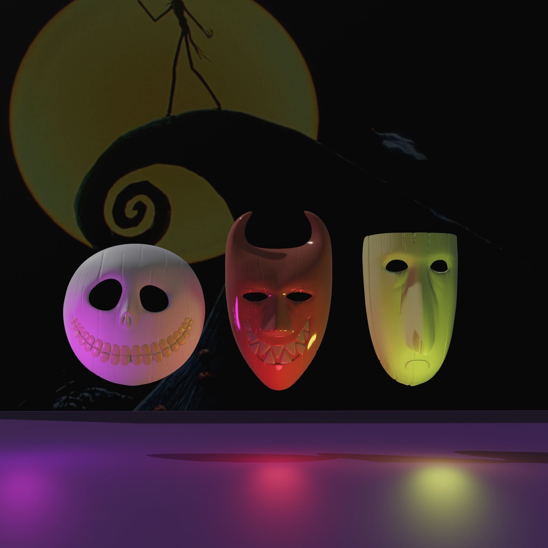 The Nightmare Before Christmas MASKS LOCK SHOK BARREL 3D model 3D ...