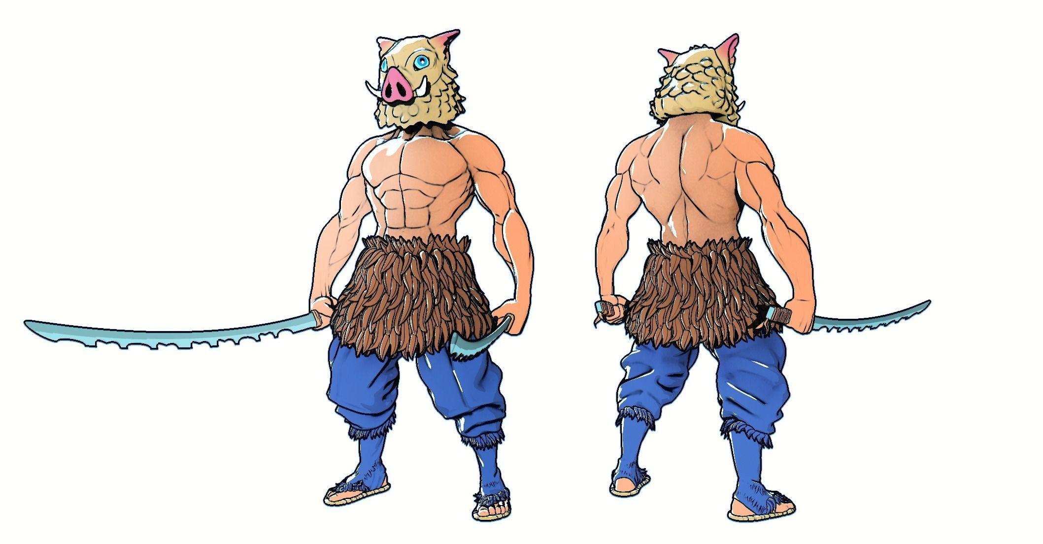 Inosuke Hashibira Demon Slayer 3D model 3D printable | CGTrader