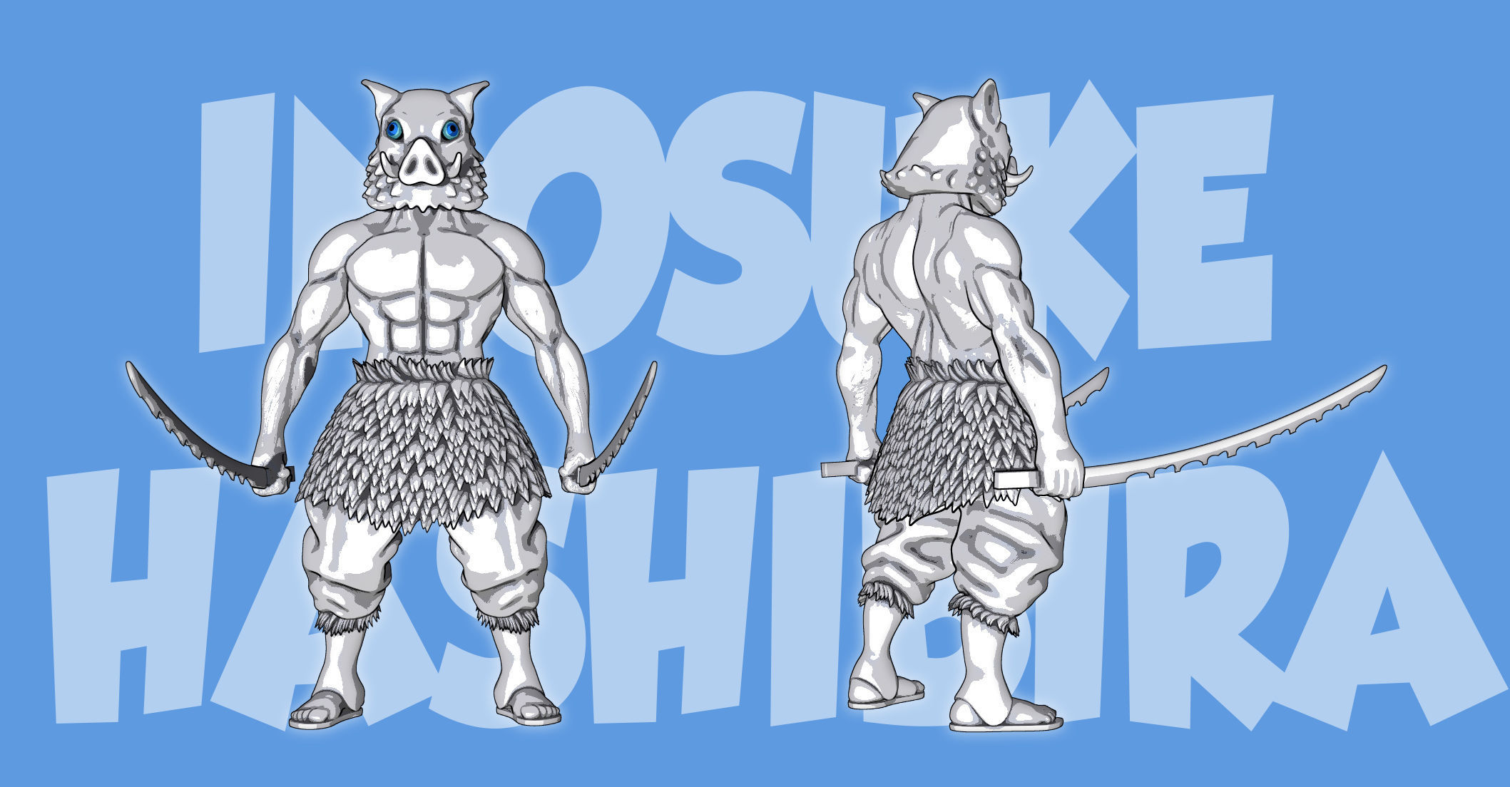 Inosuke Hashibira Demon Slayer 3D model 3D printable | CGTrader