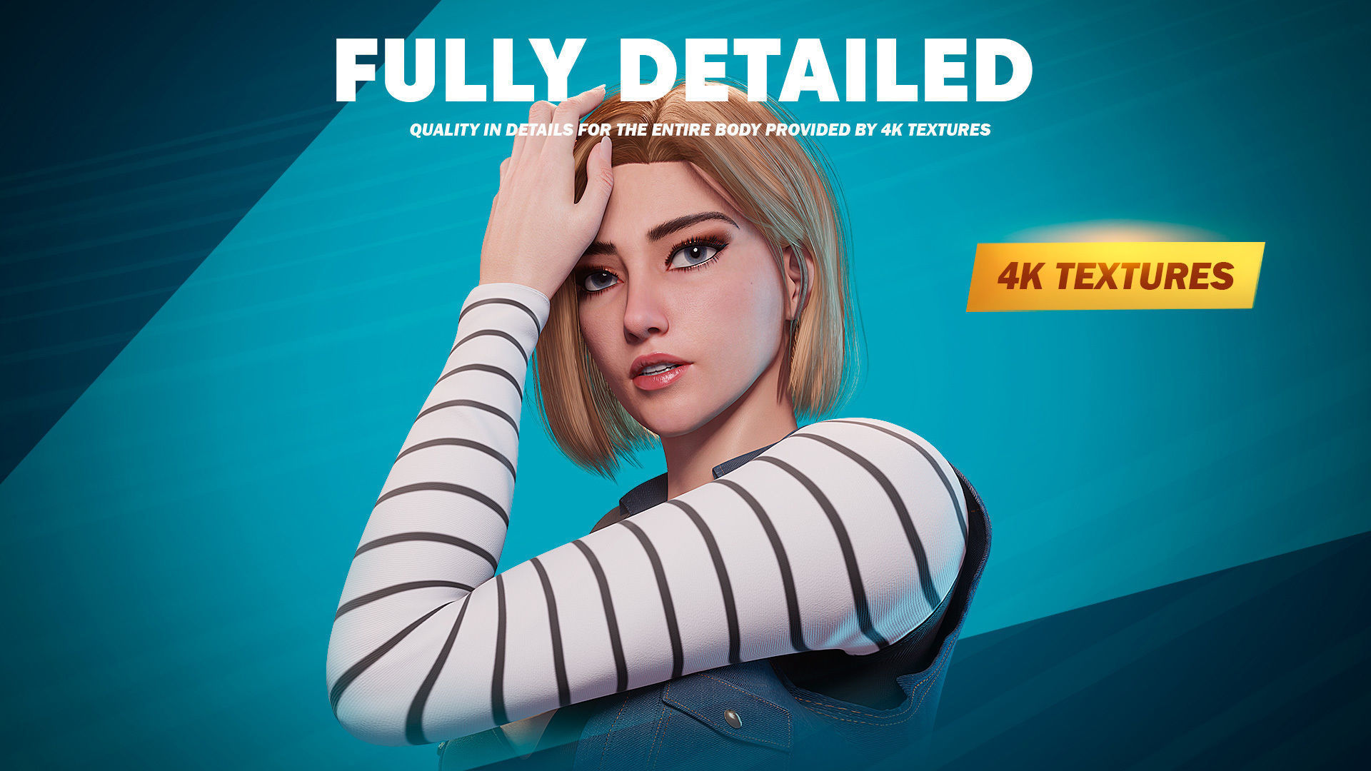 3D model Android 18 DBZ - Game Ready 3D model - UE4- low-poly 3d model ...