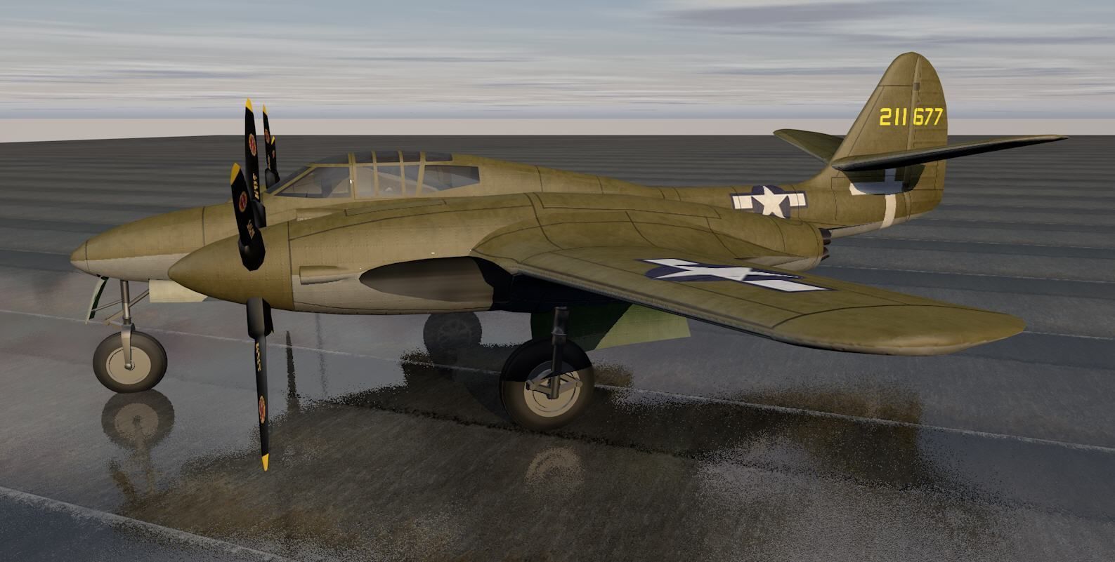 McDonnell XP-67 Moonbat 3D model | CGTrader