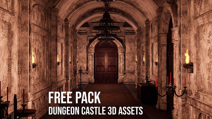 Dungeon Castle Assets Pack free VR / AR / low-poly 3D model | CGTrader