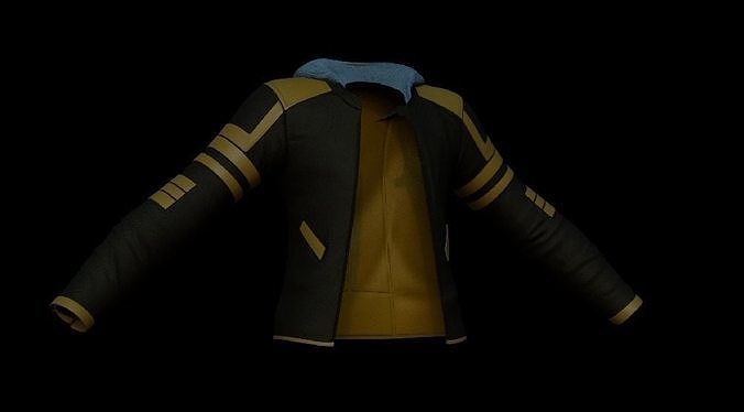 3D model Leather jacket with hoodie VR / AR / low-poly | CGTrader