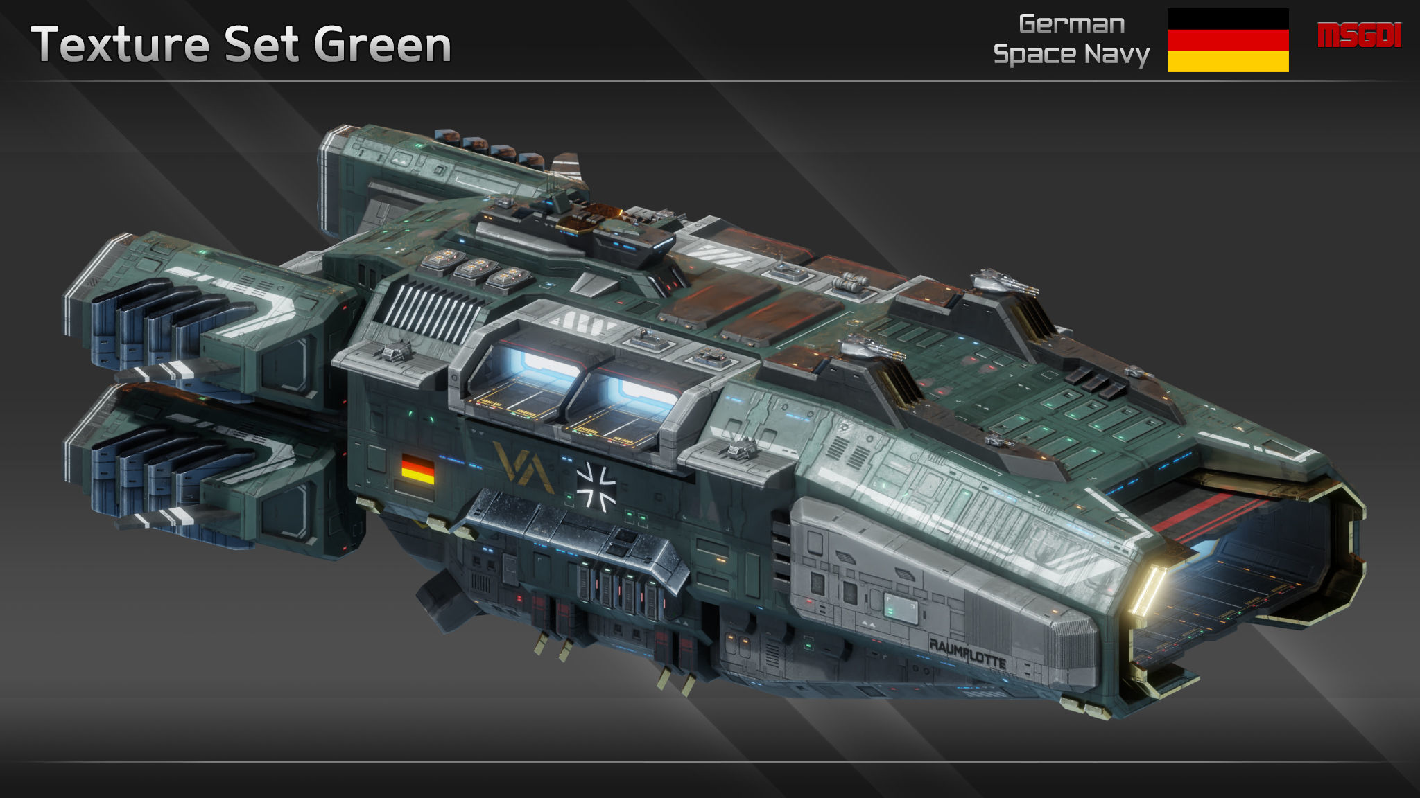 3D model GSN Spaceship Barbarossa Class Carrier VR / AR / low-poly ...