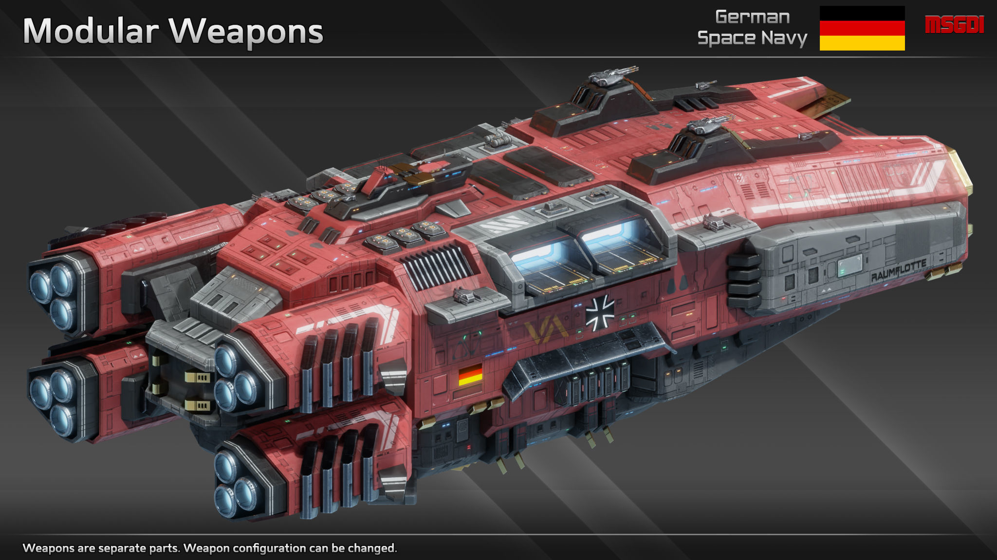 3D model GSN Spaceship Barbarossa Class Carrier VR / AR / low-poly ...