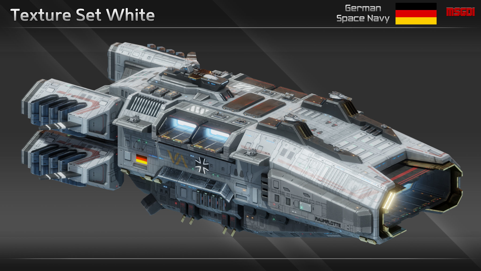 3D model GSN Spaceship Barbarossa Class Carrier VR / AR / low-poly ...