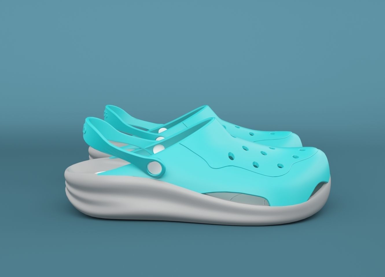 Crocs Shoes 3D model 3D printable | CGTrader