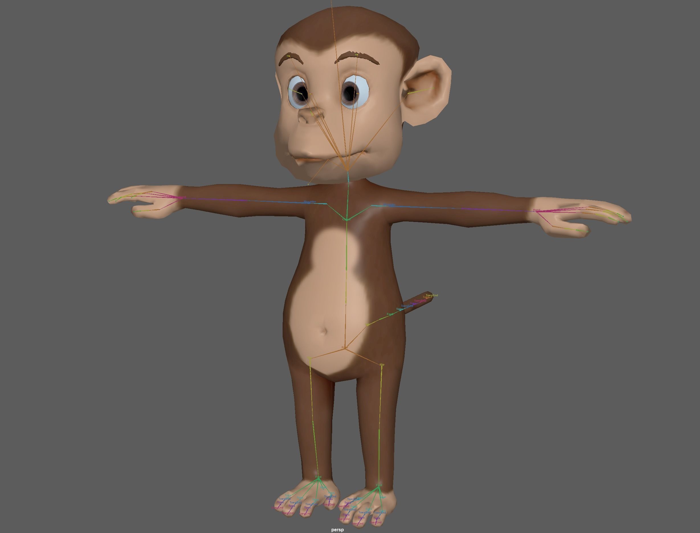 3D model Cute Cartoon Monkey Rigged VR / AR / low-poly | CGTrader
