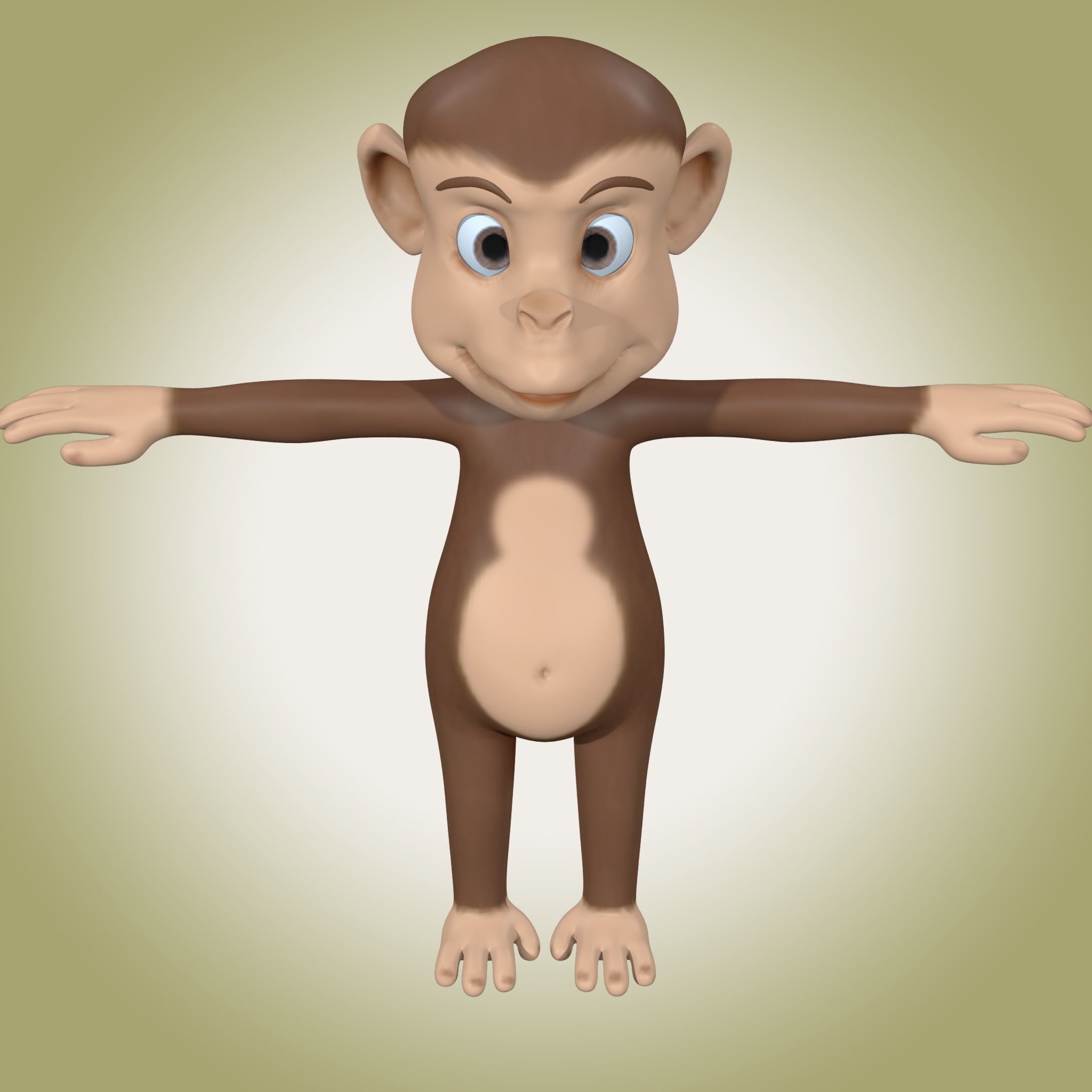 3D model Cute Cartoon Monkey Rigged VR / AR / low-poly | CGTrader