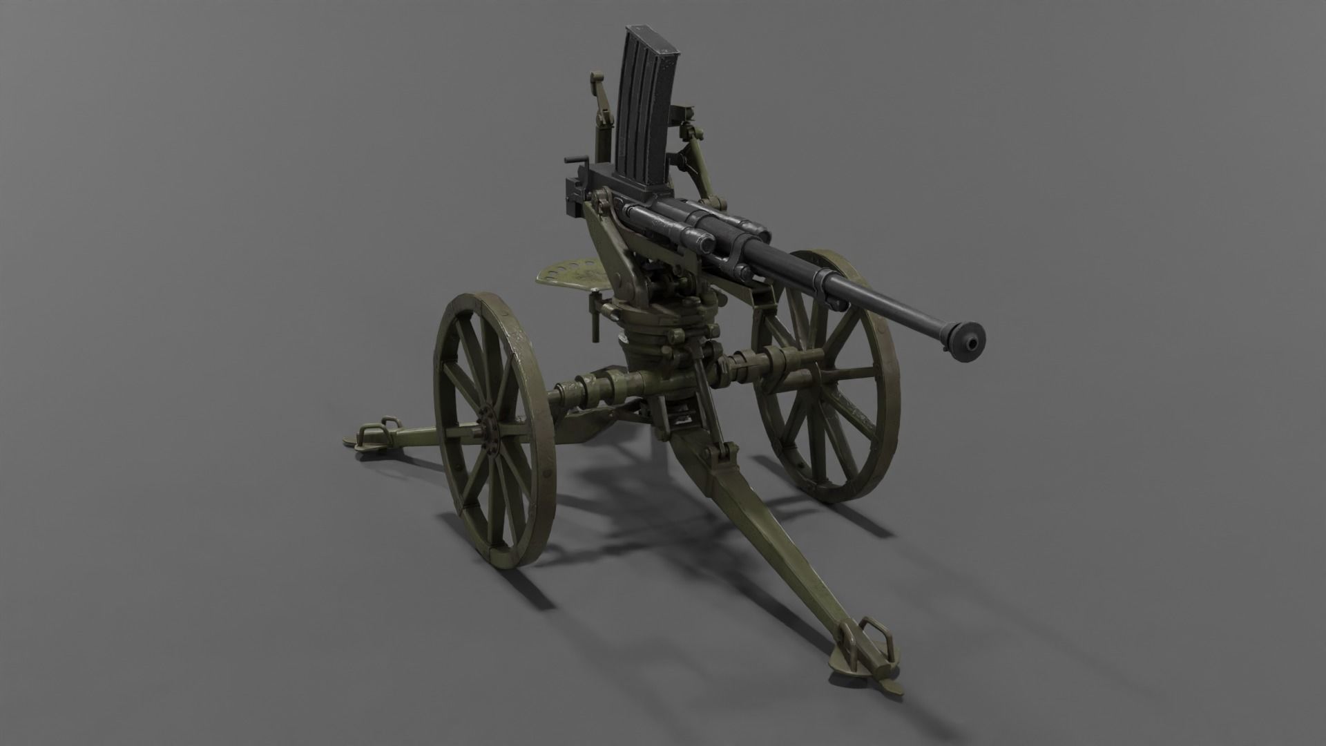 3D model Type 98 20 mm anti-aircraft machine cannon VR / AR / low-poly ...