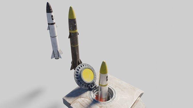 3D model Missile with 2k pbr textures 3 variation VR / AR / low-poly ...