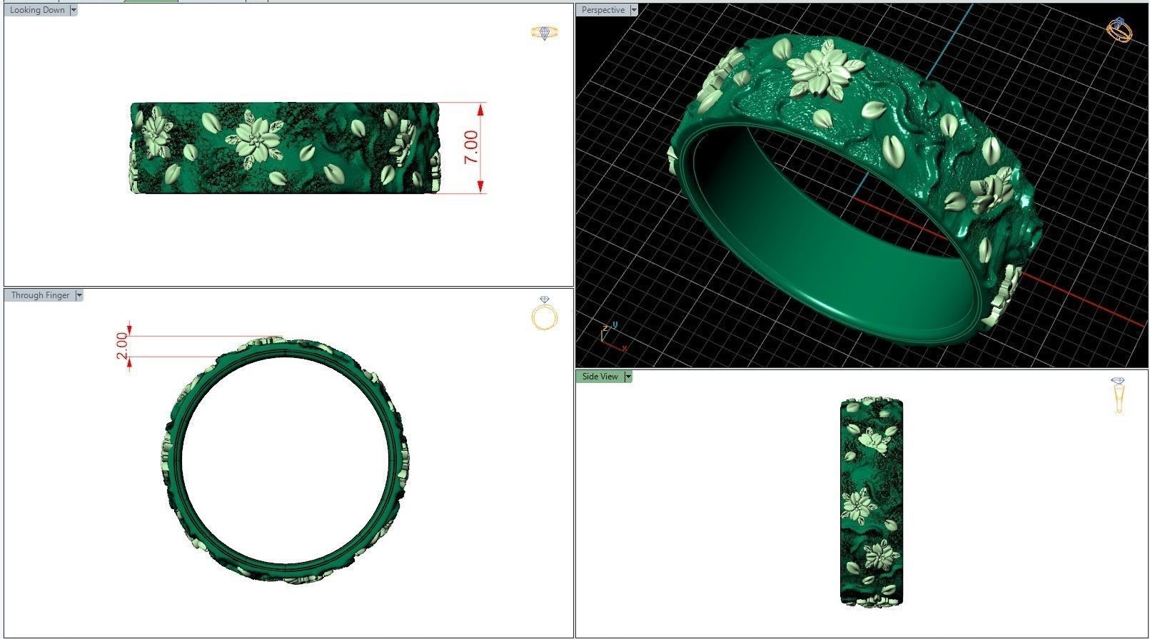 Chinese Dragon Tattoo Style Pattern Wedding Band 3D model 3D printable ...