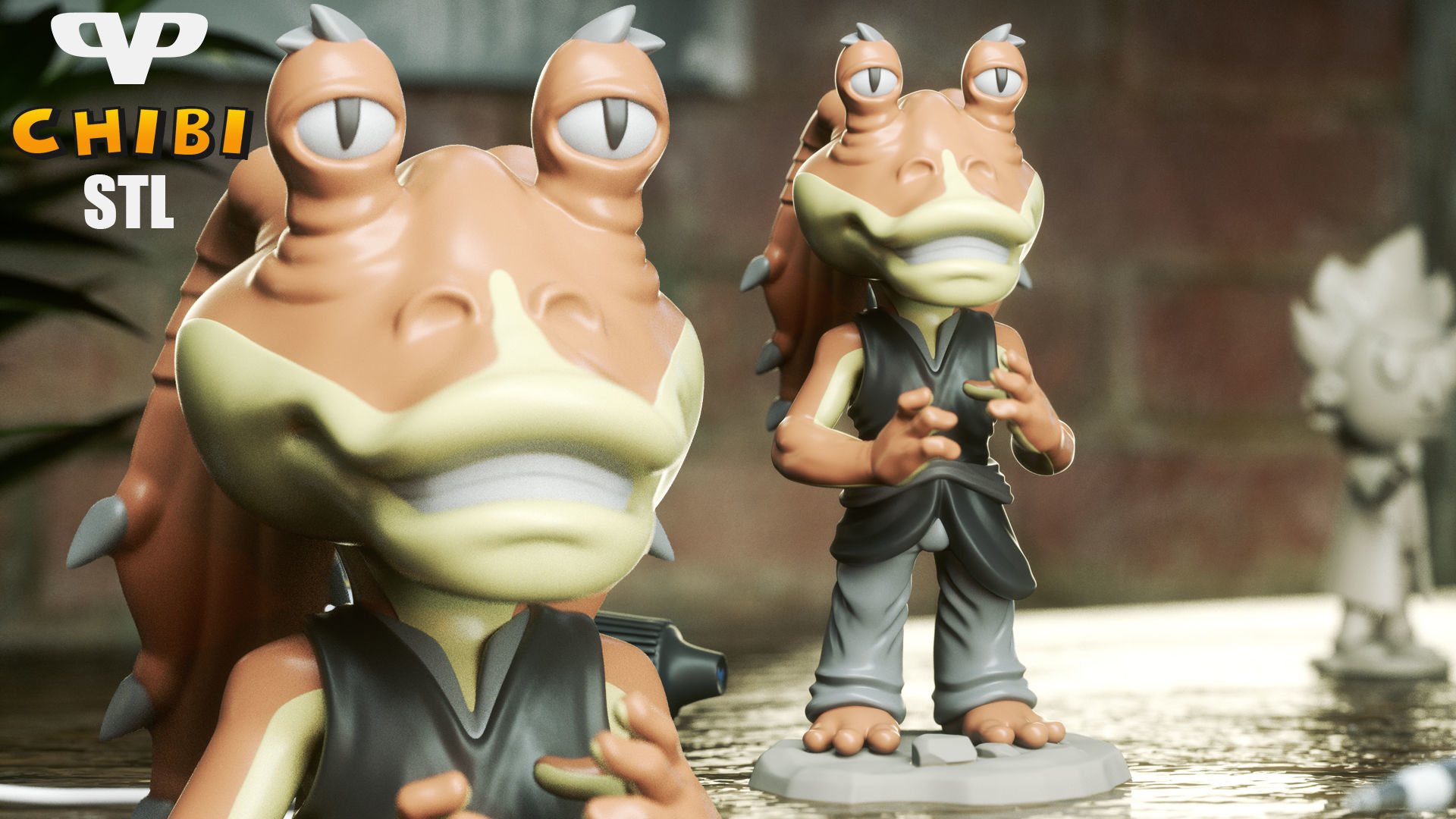 Jar Jar Binks Chibi STL for 3D Printing ChibiSTL 3DXM 3D model 3D ...