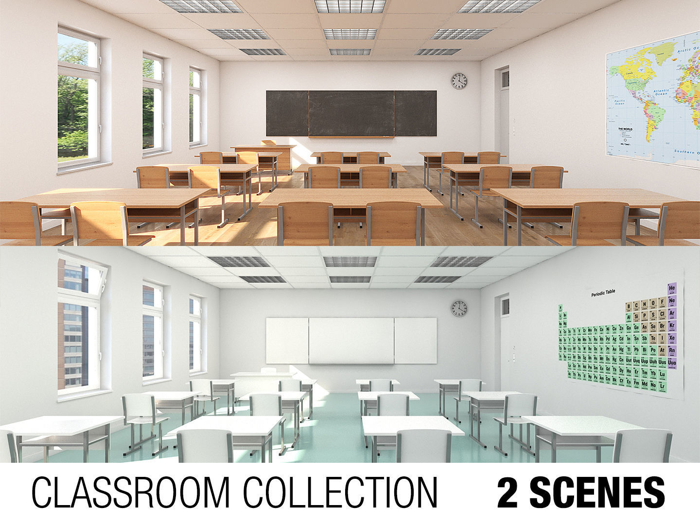 School Classroom Collection | CGTrader