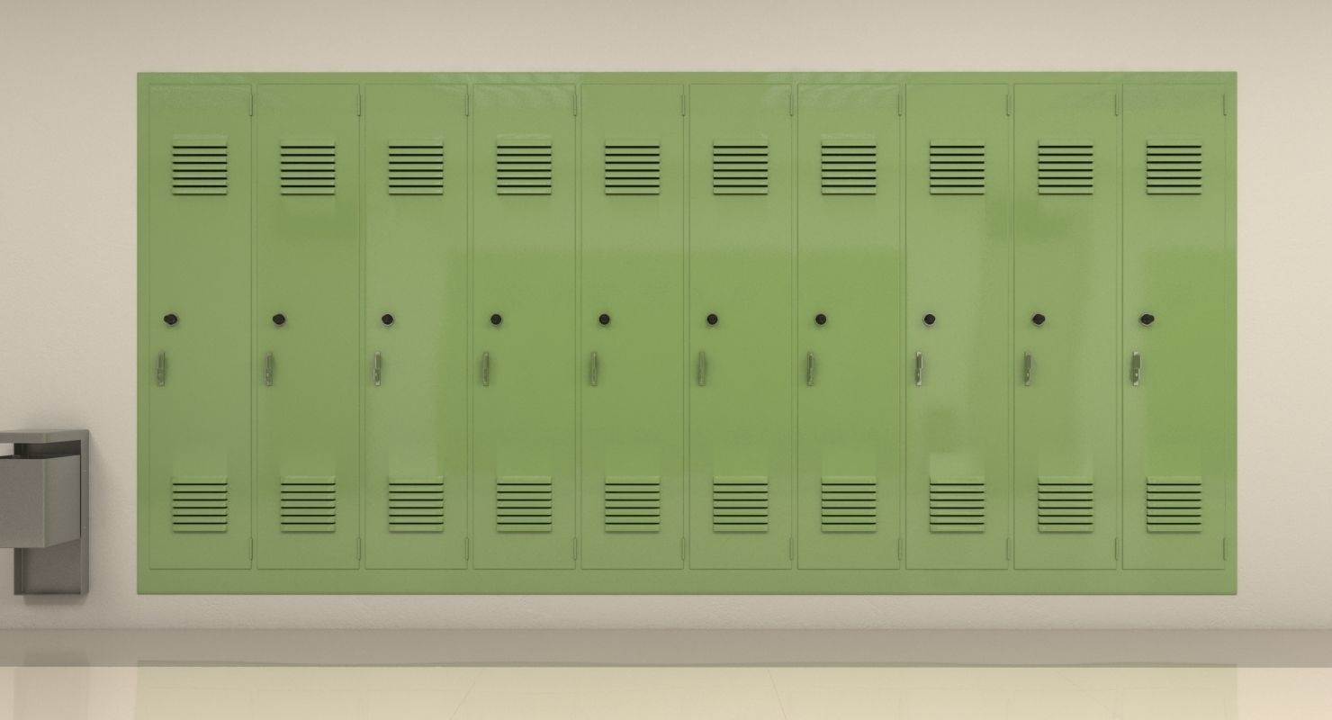 School Collection 2 lockers wall decal | CGTrader