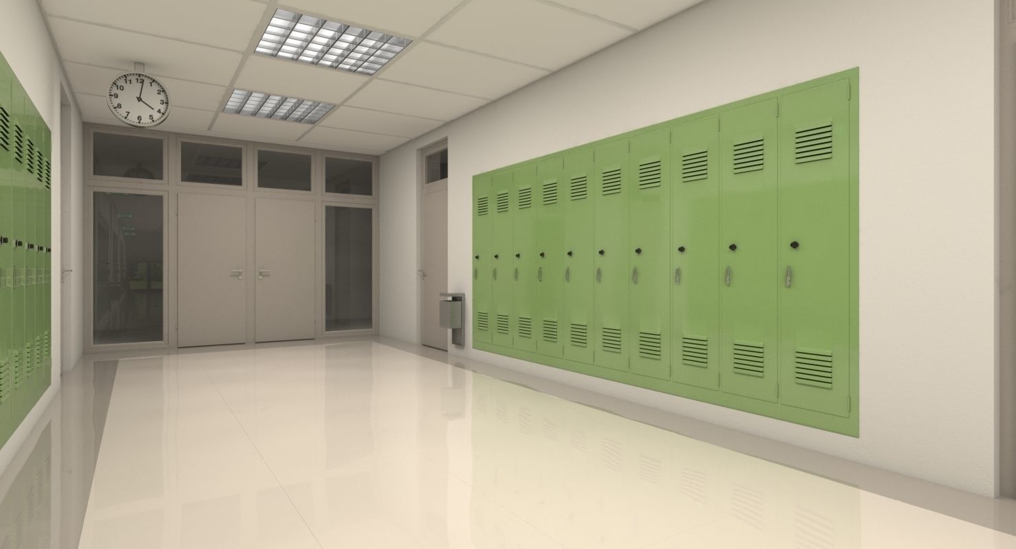 School Collection 2 lockers wall decal | CGTrader