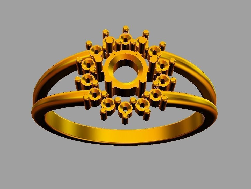 Classic Gemstone Ring 3D model 3D printable | CGTrader