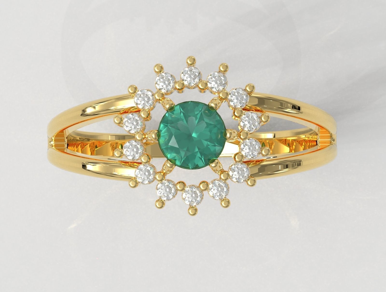 Classic Gemstone Ring 3D model 3D printable | CGTrader