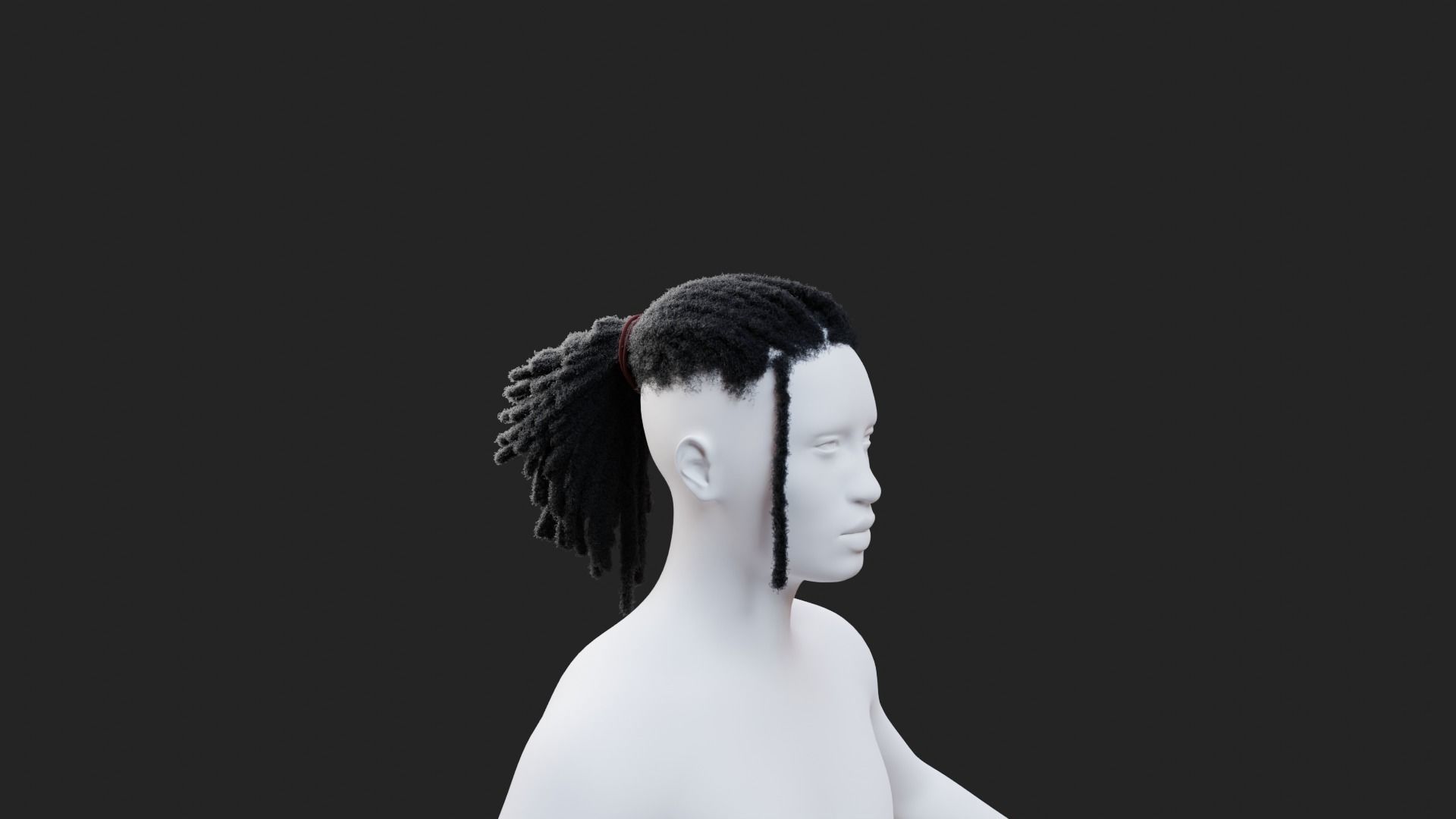 Dreads Ponytail with Fade 3D model | CGTrader