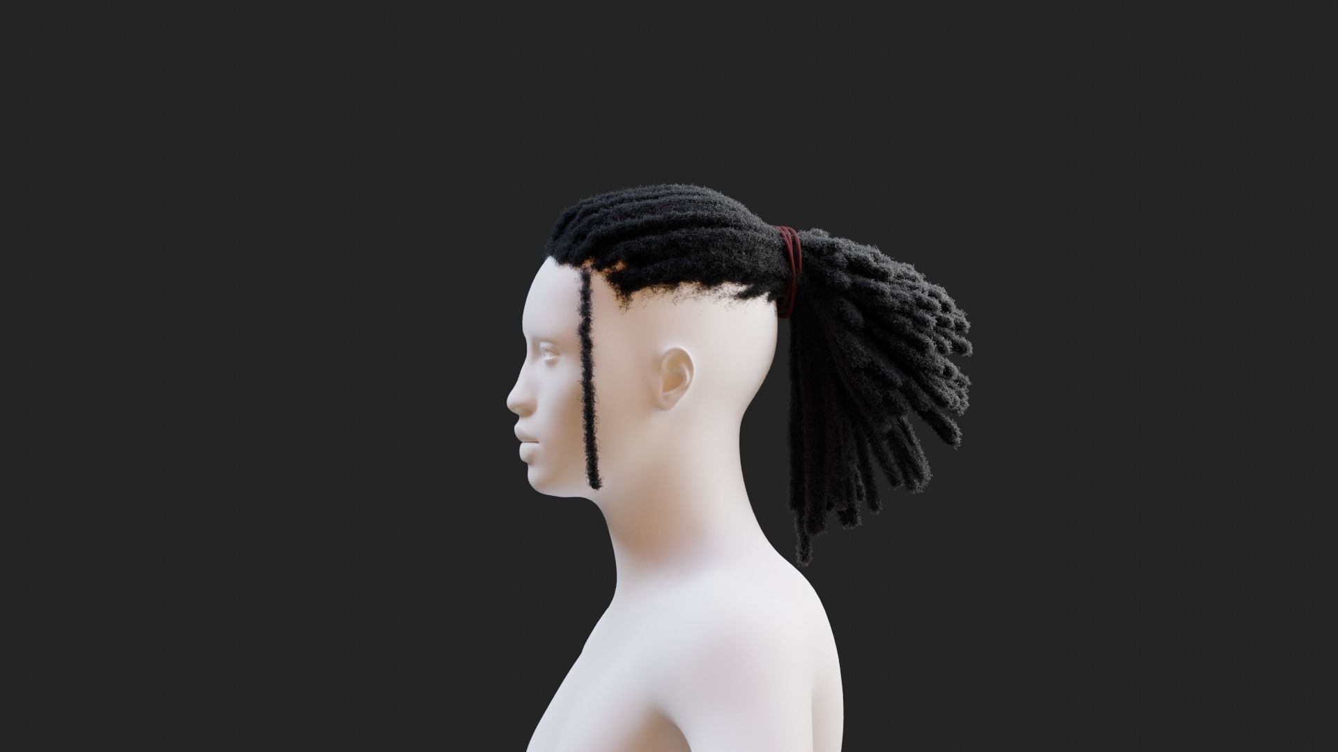 Dreads Ponytail with Fade 3D model | CGTrader