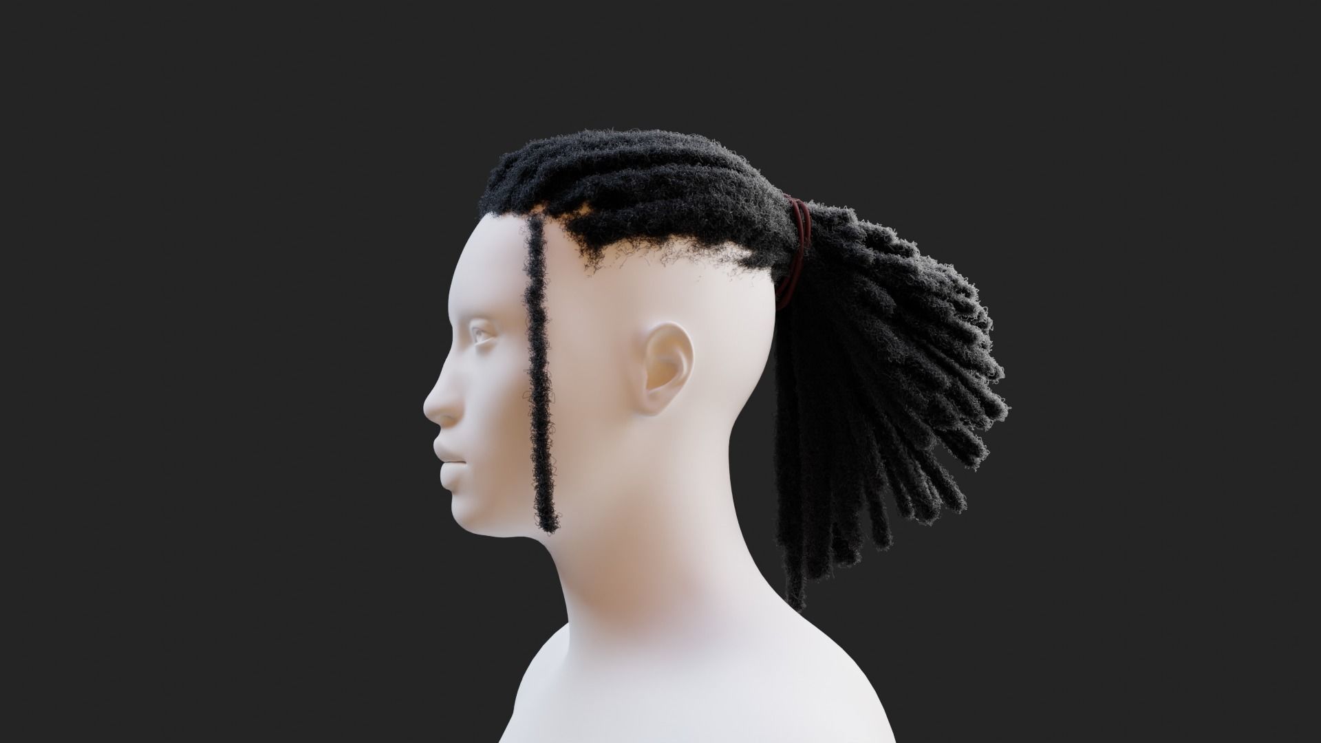 Dreads Ponytail with Fade 3D model | CGTrader