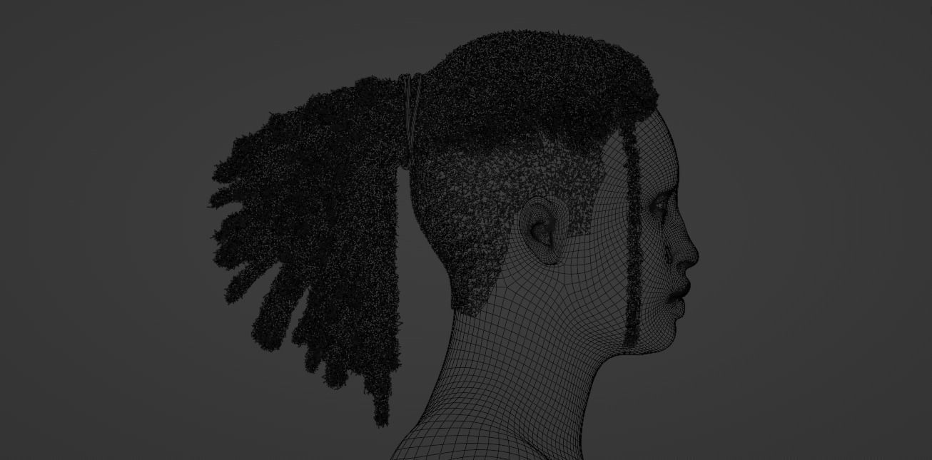 Dreads Ponytail with Fade 3D model | CGTrader