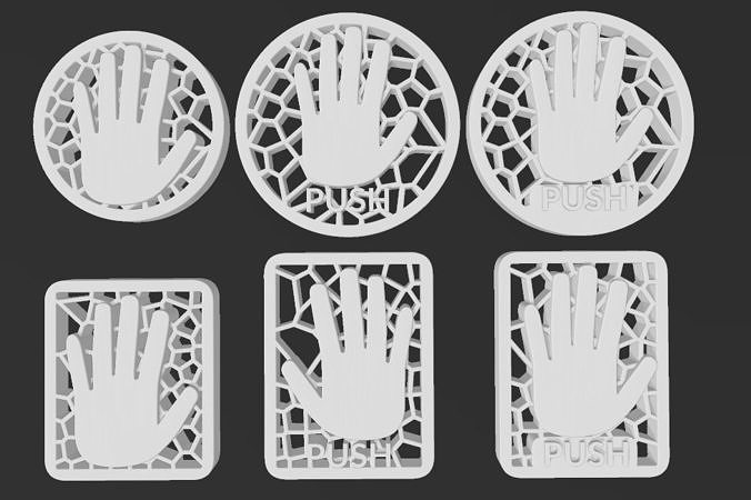 Door Push signs 3D model 3D printable | CGTrader