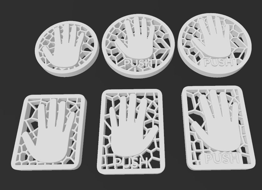 Door Push signs 3D model 3D printable | CGTrader