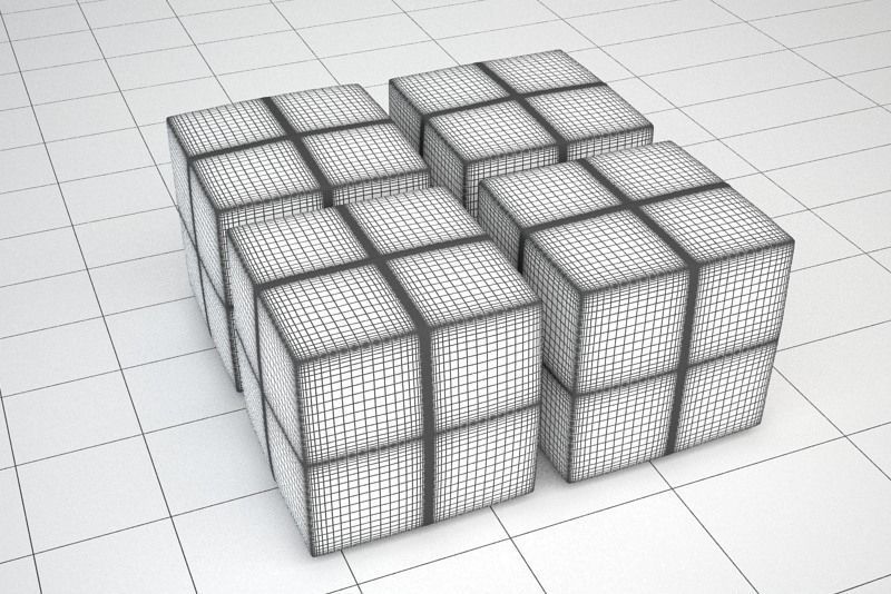 Leather Cube Stool 3D model | CGTrader