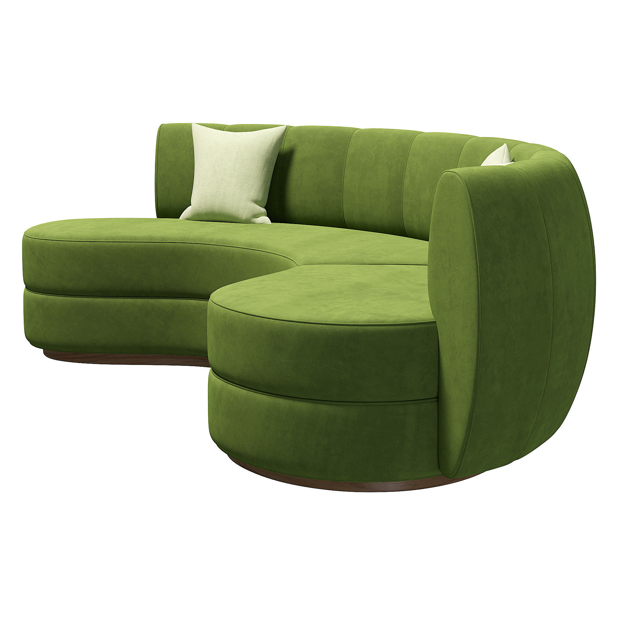 Curved Velvet Sofa in Dark Green 3D model | CGTrader