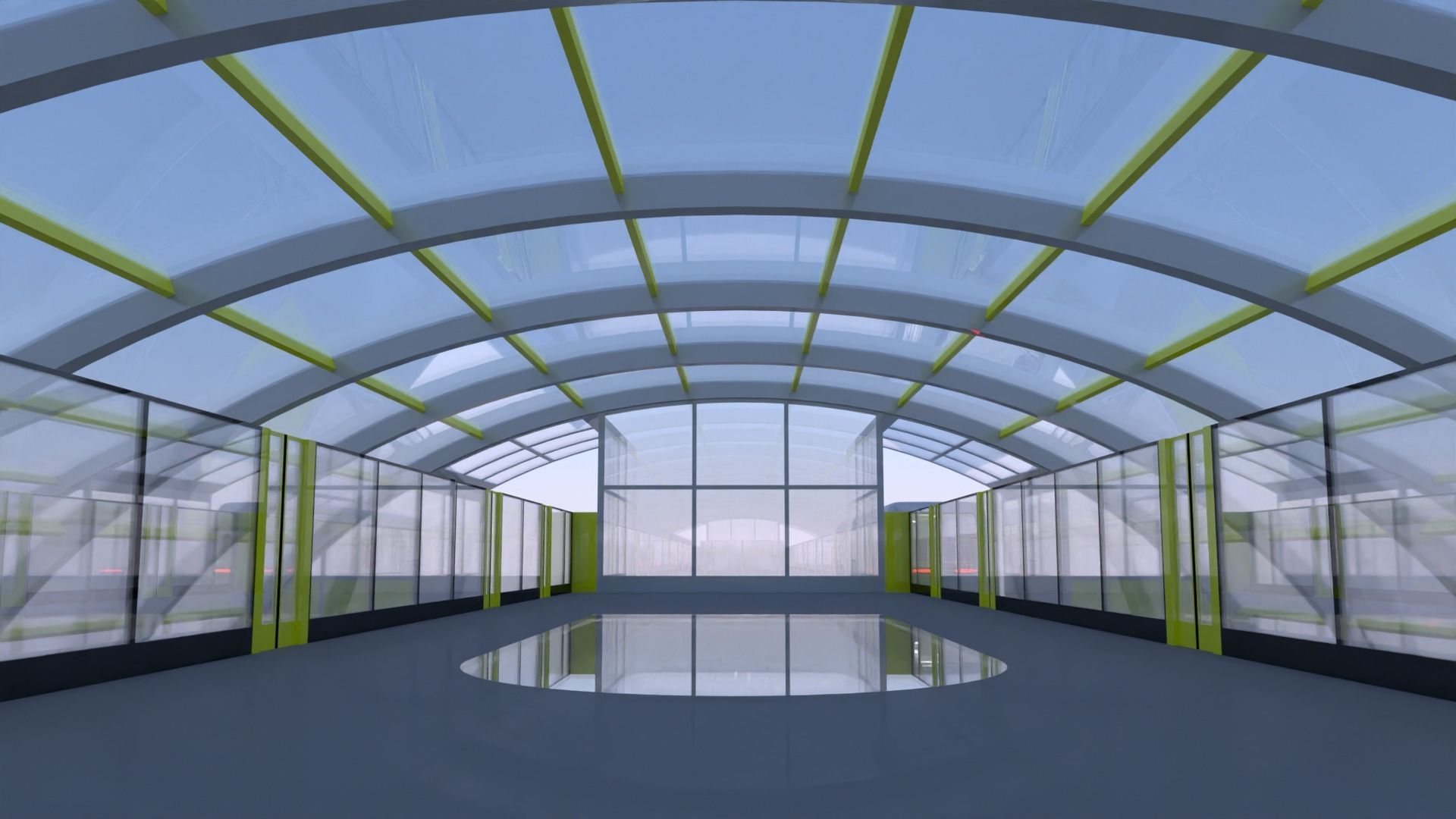 Monorail station with trains 3D model | CGTrader