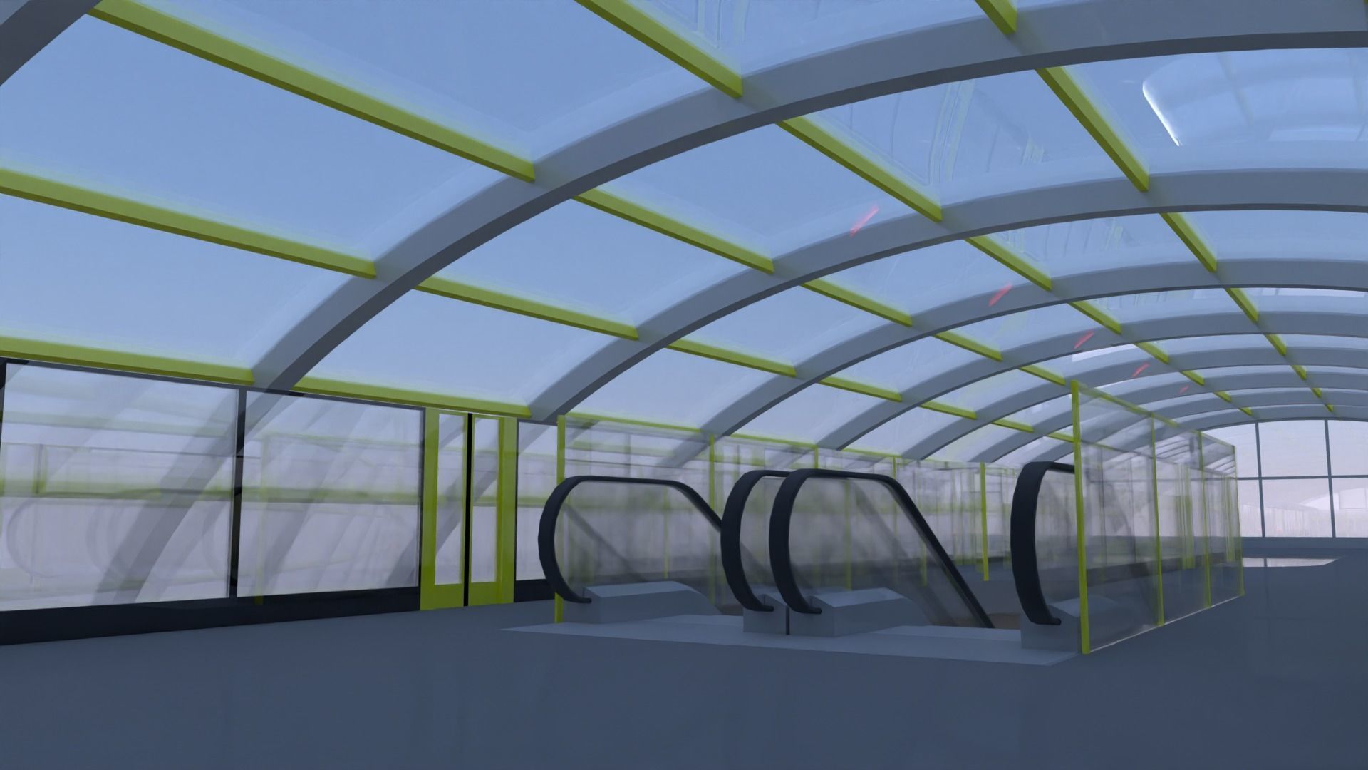 Monorail station with trains 3D model | CGTrader