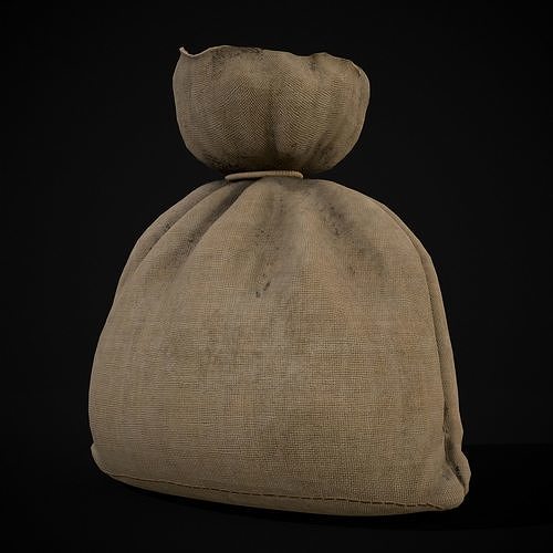 3D model Small Tied Burlap Pouch VR / AR / low-poly | CGTrader