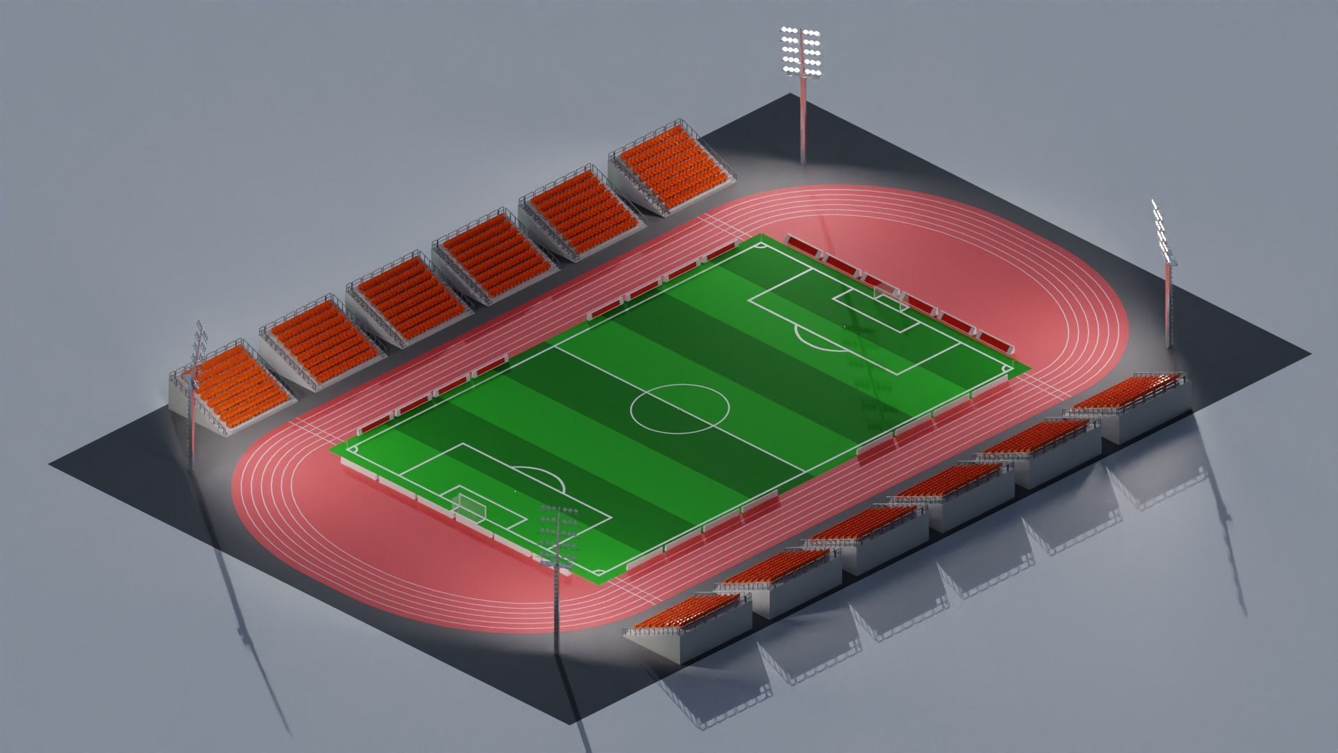 3D model Football soccer stadium seat VR / AR / low-poly | CGTrader